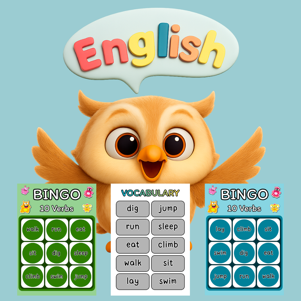 10 Verbs Bingo Game – BOSEBOSH STORE