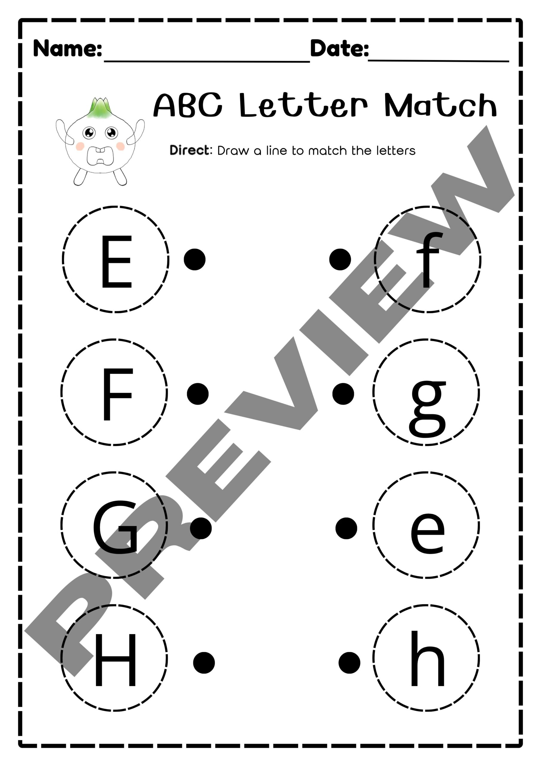Alphabet Matching & Tracing Worksheets | Uppercase and Lowercase Letter ...